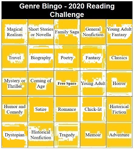 2025 Reading Challenge - ARCHIVE: Yearly Challenges: Genre Bingo - 2020 ...